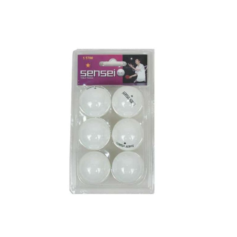Pack Pelota Ping Pong SENSEI 6 un. 1 Estrella Blanca – Sideral Deportes